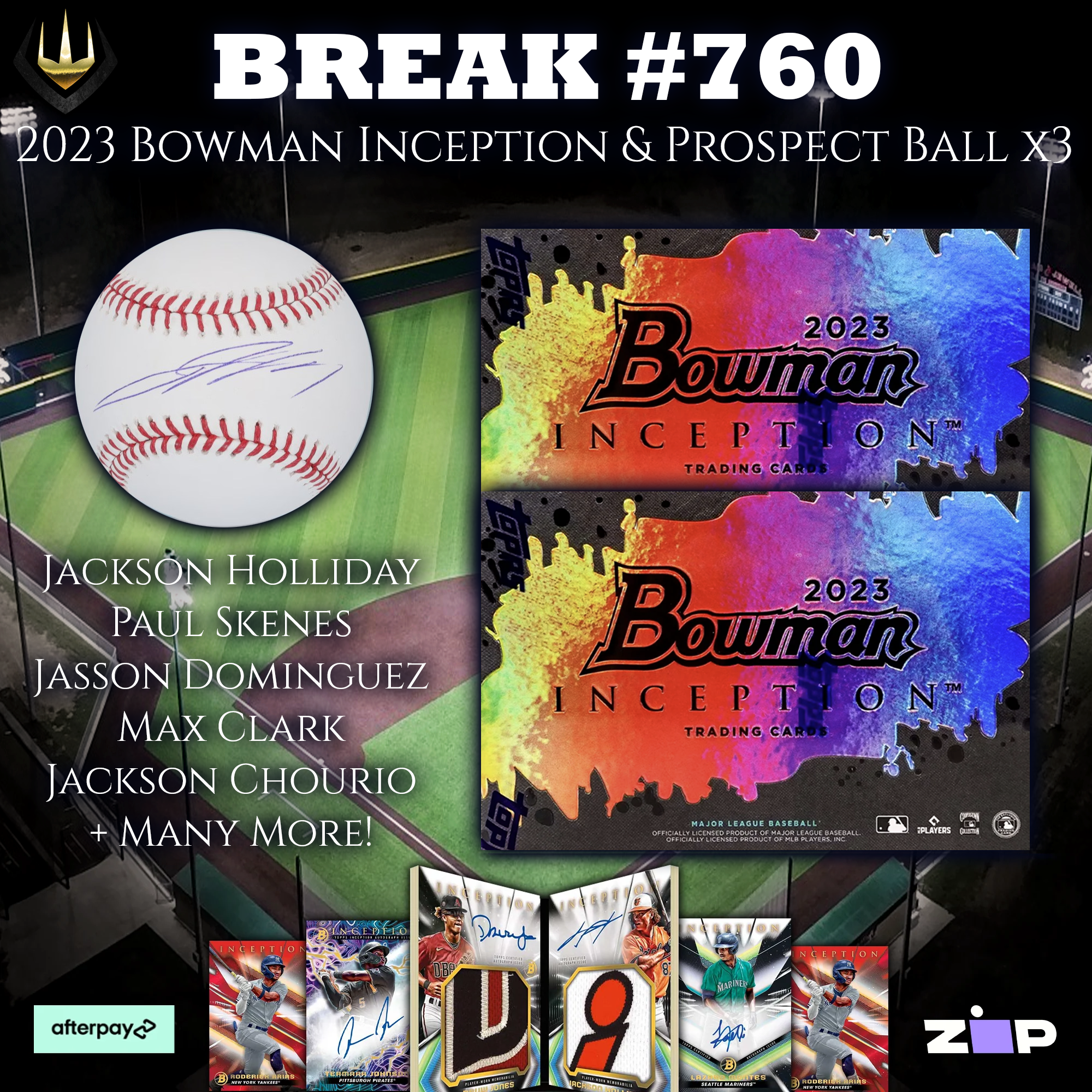 #760 2023 Bowman Inception Hobby Box x2 + HJC Memorabilia Series 7 Pro