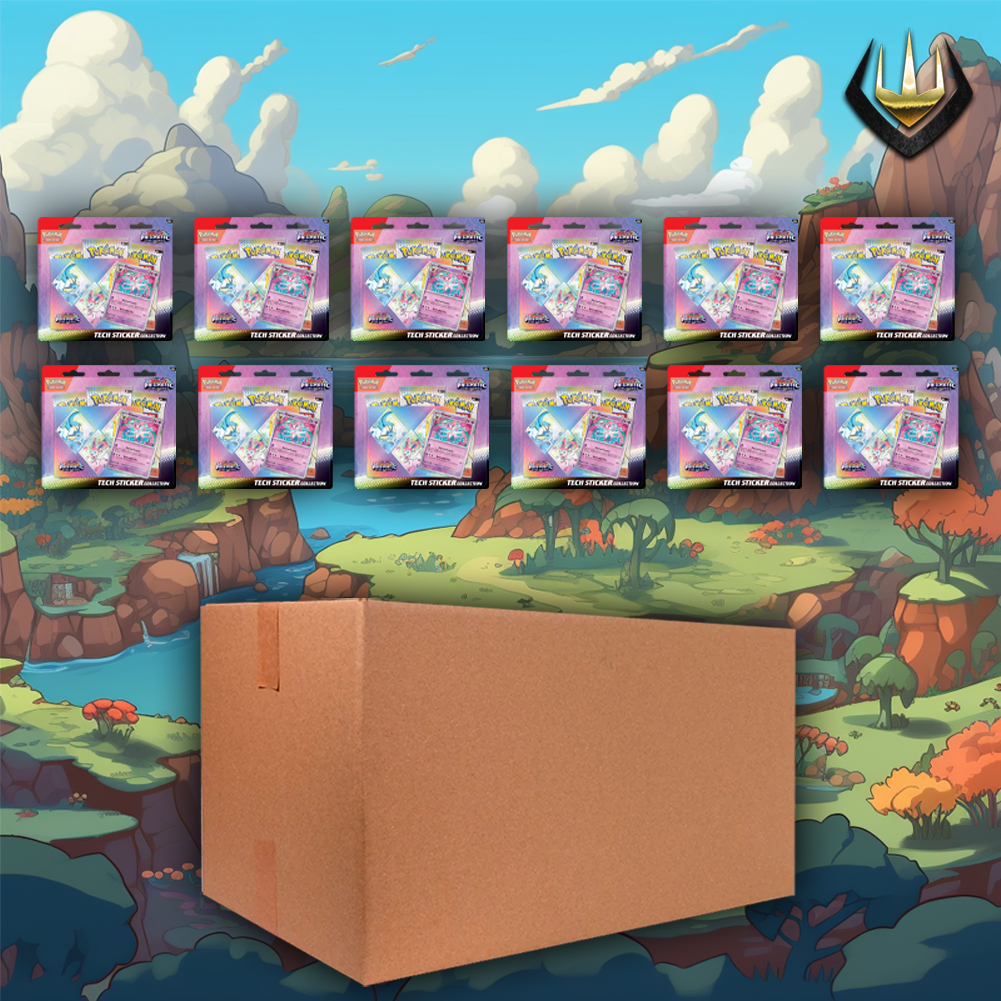Prismatic Evolution Pokemon Tech Sticker Collection Case [12 Sticker S