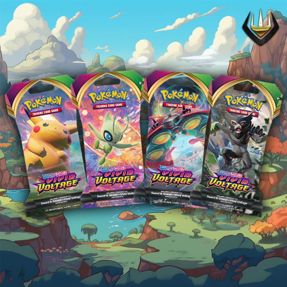 Vivid Voltage Pokemon Sleeved Booster Art Set [4 Sleeved Boosters]